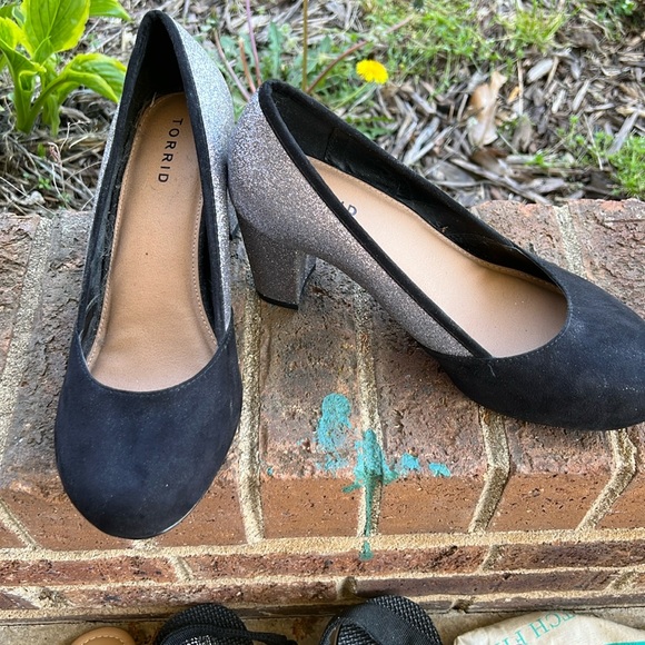 torrid | Shoes | Torrid Black And Grey Sparkly Heels | Poshmark